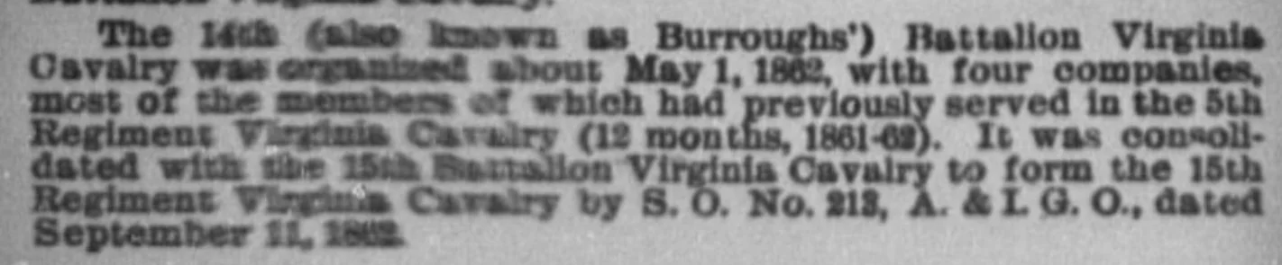 Publicly Available resources for Research on the 15th VA Cav/5th VA ...