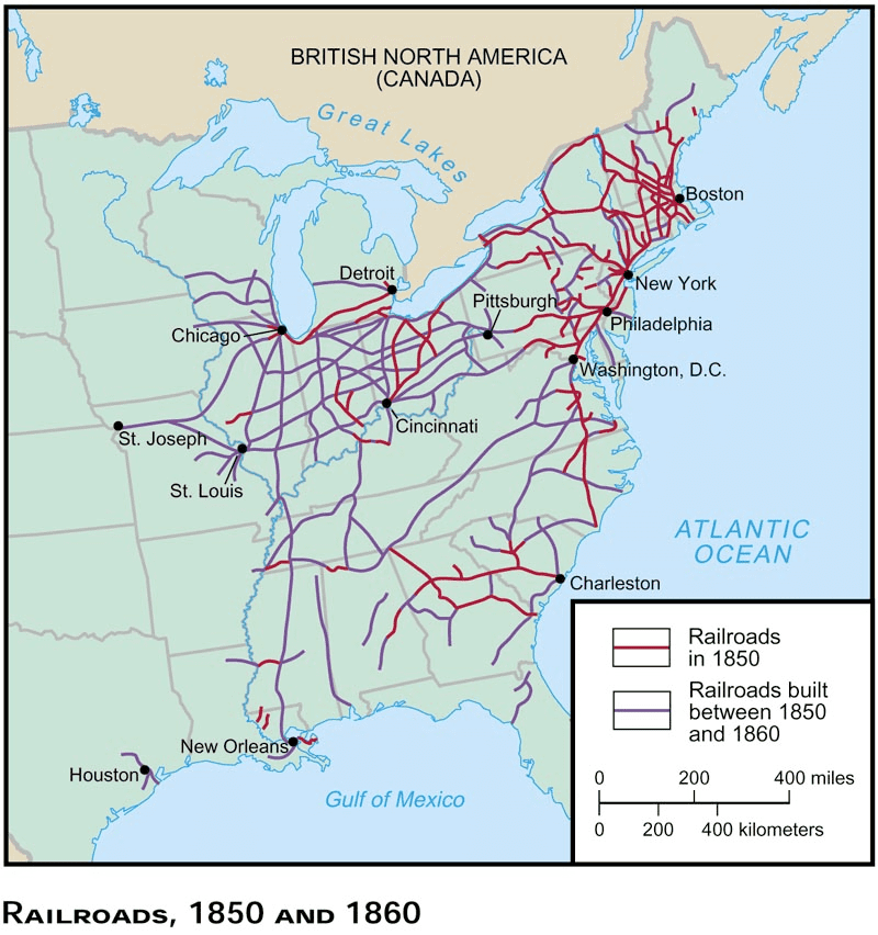 Civil War Railroads Map