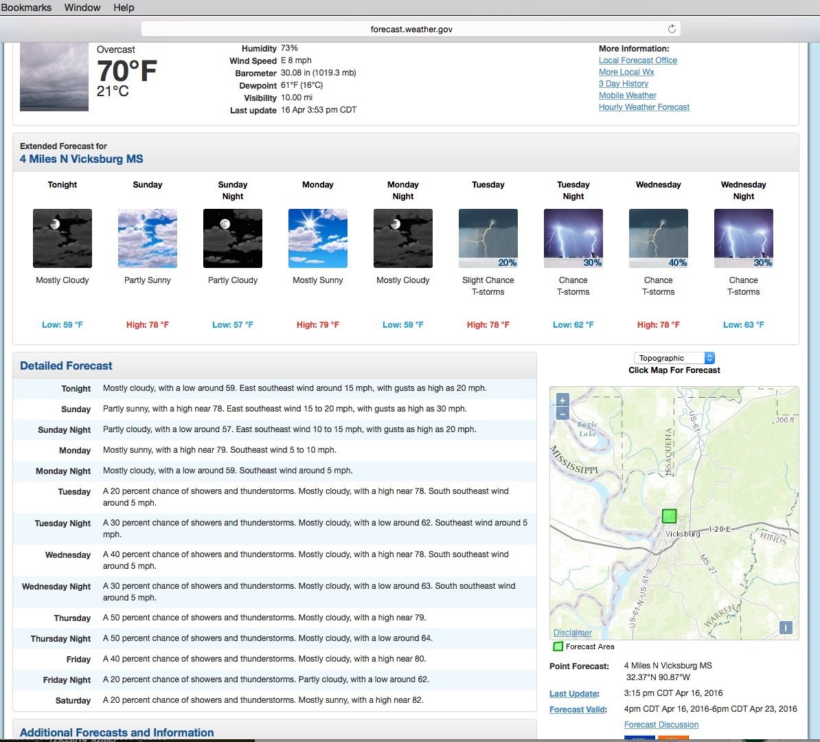 Vicksburg Weather Cloudy Weather, Possible Storms May Affect The