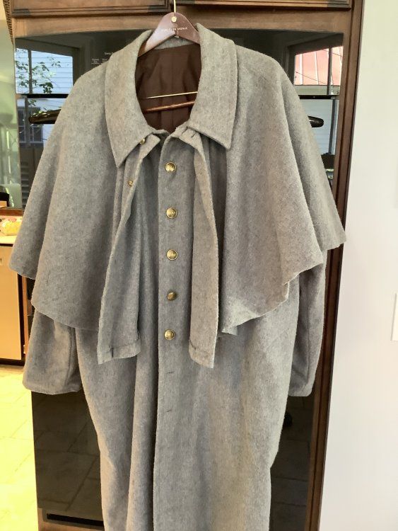 ENDED - SOLD - Confederate Great Coat Wool With Rain Cape Size 52 ...