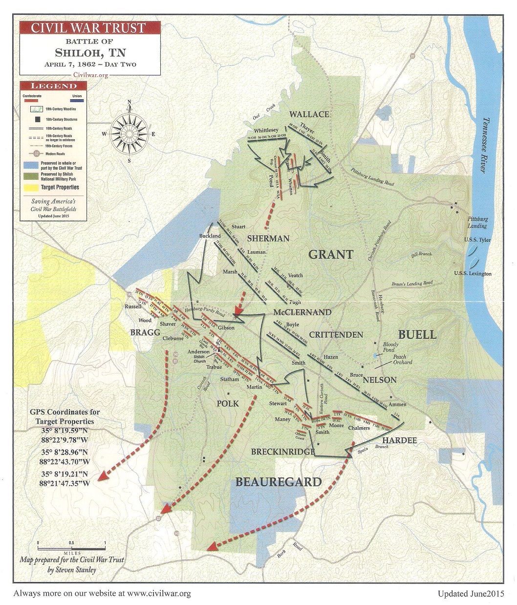The Battle of Shiloh, Tennessee, April 6 & 7, 1862 | Shiloh / Pittsburg ...