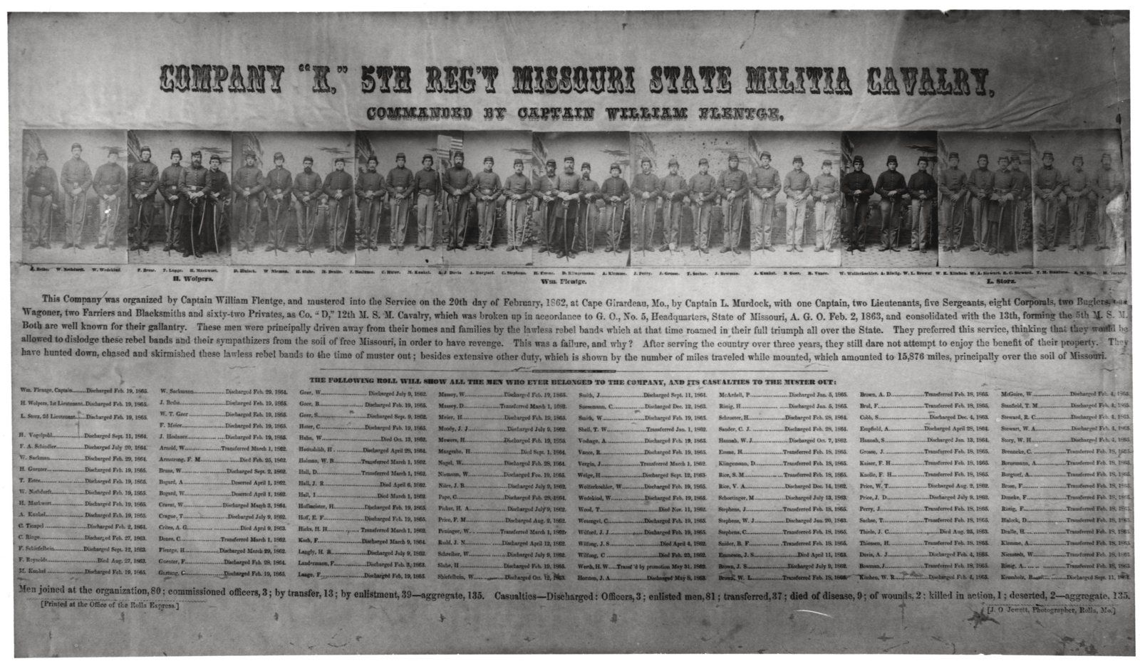 Company K 5th Regiment Missouri State Militia Cavalry portrait photos ...