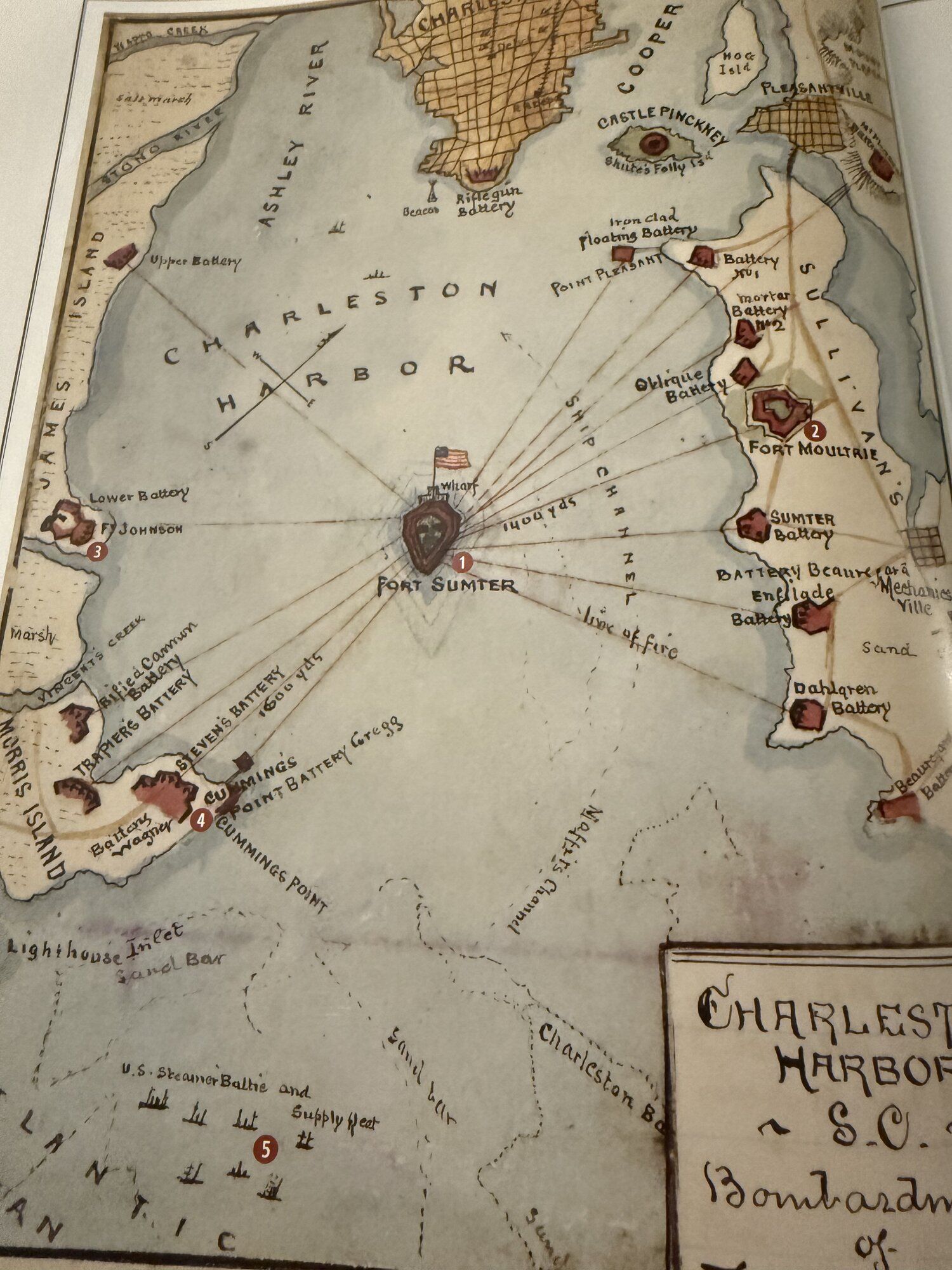 Map drawn by soldier artist Robert Knox Sneden | Fort Sumter | American ...
