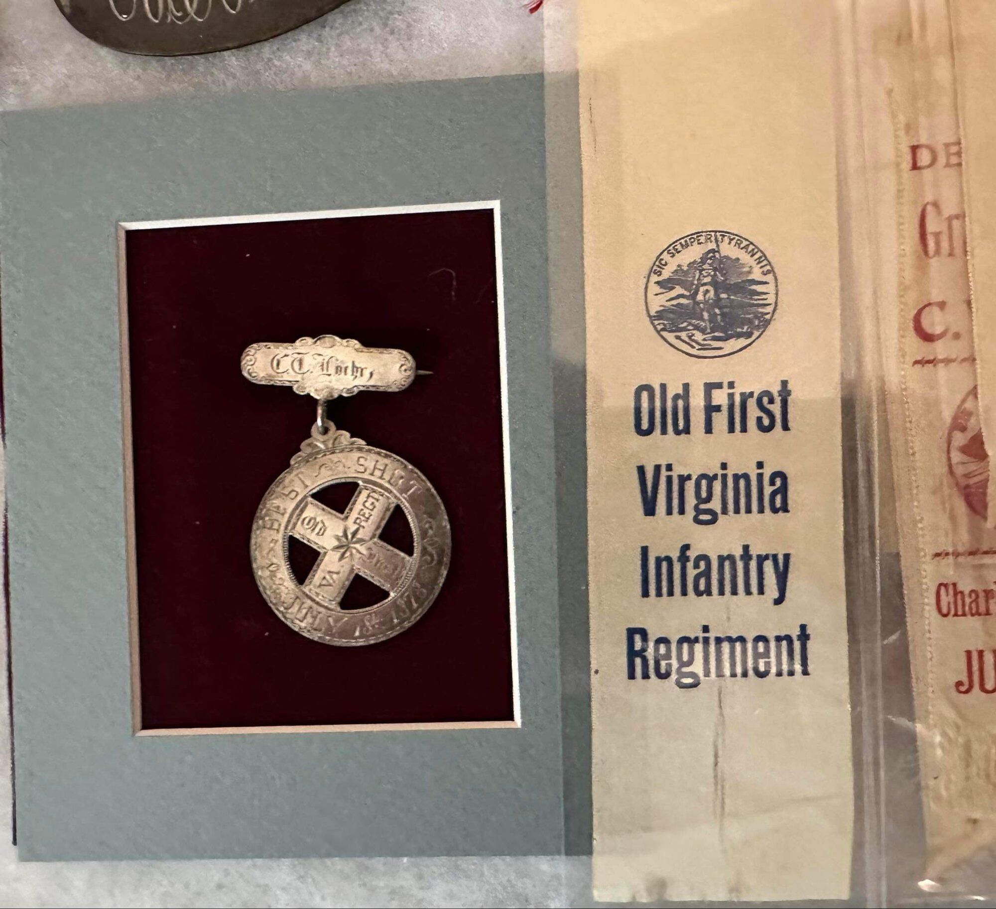 Recent Find - ID’d 1st Virginia Infantry Ribbon - Sgt Charles T. Loehr ...