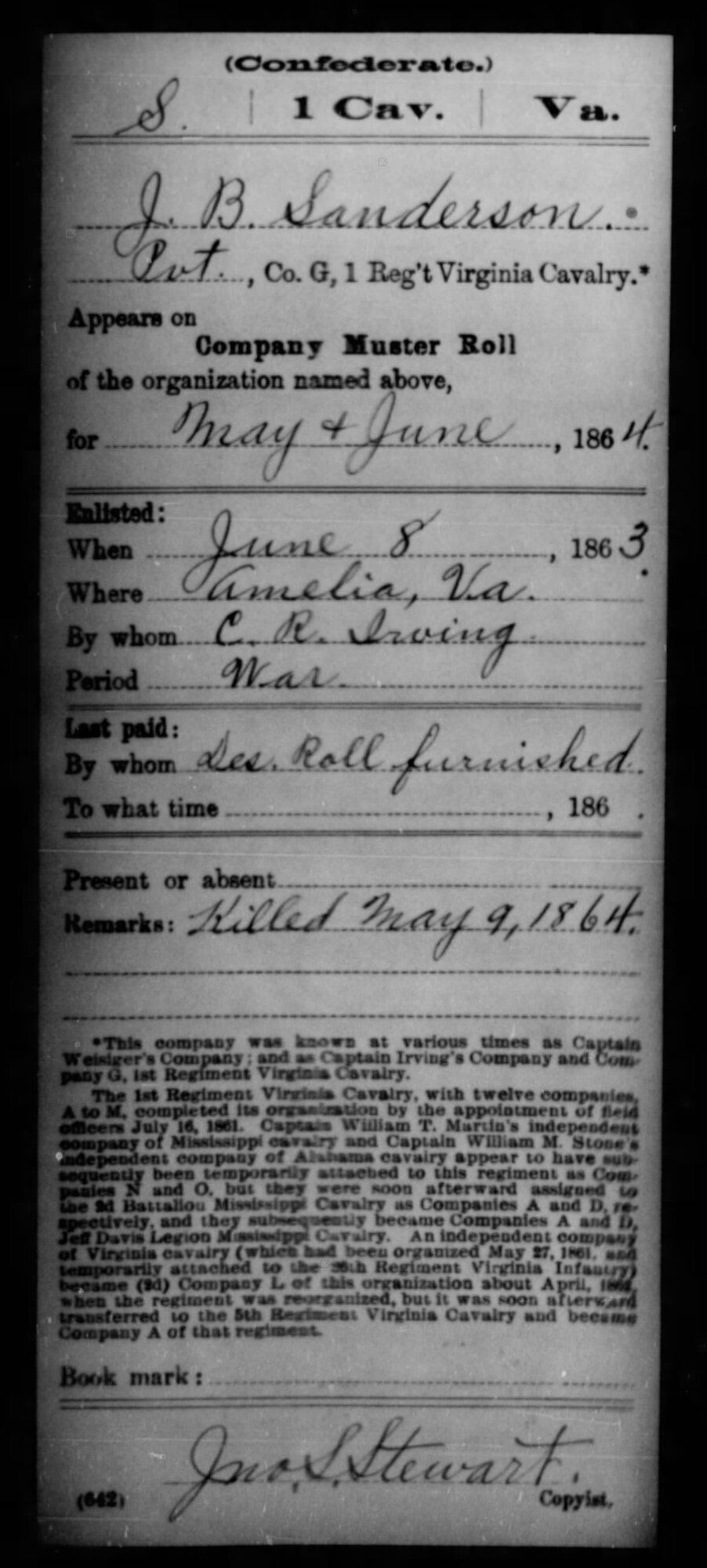 J.E.B Stuart at Yellow Tavern | Eastern Theater | American Civil War Forums