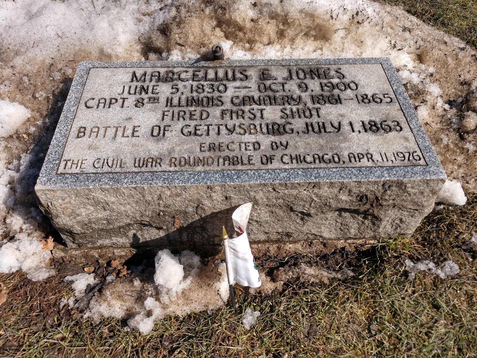 Captain Marcellus Jones Gravesite | Gettysburg
