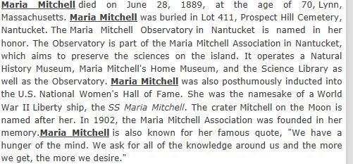 Maria Mitchell was the first American woman to work as a professional ...