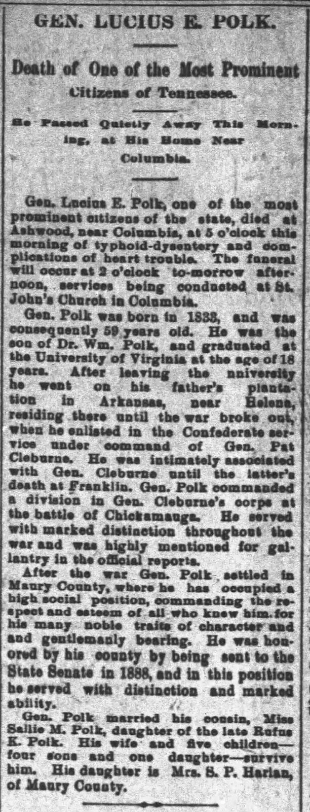 {⋆★⋆} BG - Polk, Lucius Eugene | Biographic Profiles - We Will Remember ...